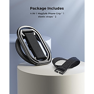 [2025 Newest] SUPERONE for MagSafe Phone Grip for MagSafe Kickstand Compatible with MagSafe Finger Loop, 4-in-1 Phone Ring Holder Strap for MagSafe iPhone 16/15/14/13/12 Series