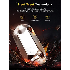 MIKKUPPA M14x1.5 Lug Nuts, Replacement for Silverado, Ford, GMC Aftermarket Wheel - 24pcs Chrome Closed End Bulge Acorn Lug Nuts