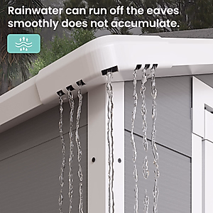 UDPATIO Outdoor Resin Storage Shed 6x4.5 FT, Plastic Garden Shed for Bike, Garbage Can, Tool, Outside Sheds & Outdoor Storage Storage Box with Lockable Door for Backyard, Patio, Lawn, Grey & White