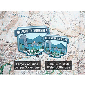 Nessie Believe in Yourself Sticker - Funny Loch Ness Monster Decal for Hydroflask or Laptop - Scotland Cryptid Vinyl Sticker