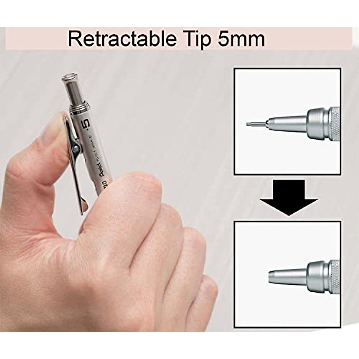 Pentel GraphGear 1000 Automatic Mechanical Drafting Pencil 0.5 mm - Includes Lead Refills & Eraser - Chiseled Metallic Grip with Soft Pads