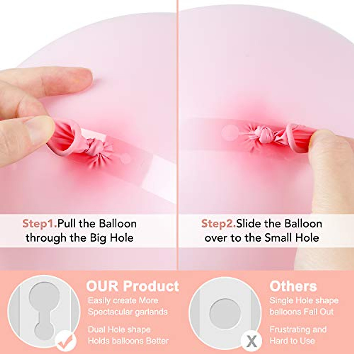 Larchio Rose Gold Balloon Arch Kit, Balloon Garland Rose Gold Confetti Balloons and White Balloons, Balloon Tie and Tape for Birthday Wedding Party Decoration