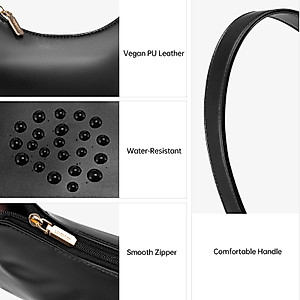 LOVEVOOK Small Purses for Women, Retro Classic Black Shoulder Bag Cute Mini Handbag, Vegan Leather Tote Clutch Purse Hand Bags