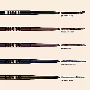 Milani Stay Put Eyeliner - Moss Boss (0.01 Ounce) Cruelty-Free Self-Sharpening Eye Pencil with Built-In Smudger - Line & Define Eyes with High Pigment Shades for Long-Lasting Wear