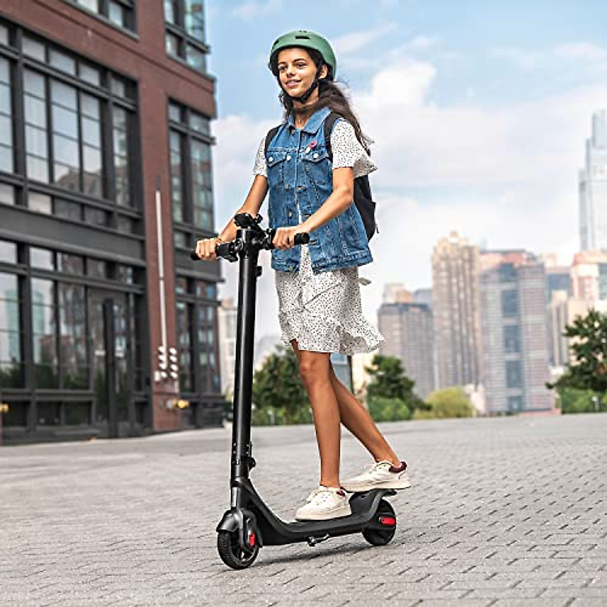 Jetson Rhythm Folding Electric Scooter | Weight Limit up to 220 lb, Ages 12+| 6.5” Wheels | 250-Watt Hub Motor | Easy Folding Mechanism, 3 Speed Modes | Thumb Throttle | Top Speed of 15 MPH
