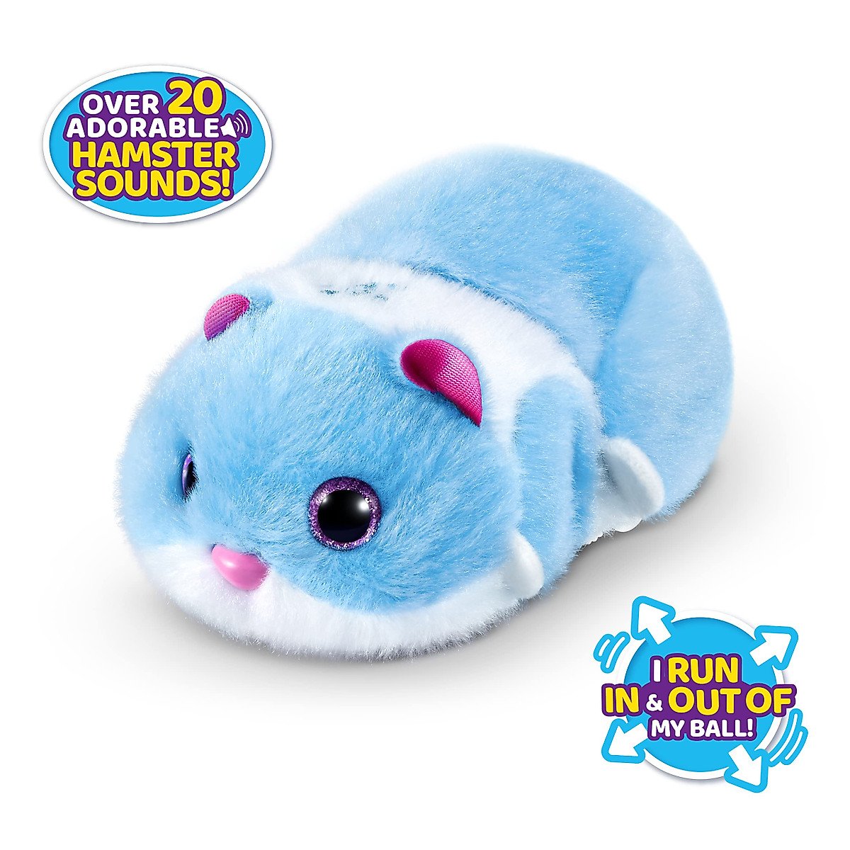 Pets Alive Hamstermania (Blue) by ZURU Hamster, Electronic Pet, 20+ Sounds Interactive, Hamster Ball Toy for Girls and Children