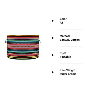 xigua Large Storage Basket Cotton Rope Basket Mexican Serape Blanket Stripes Colorful Baby Laundry Basket for Blankets Toys Storage Basket Laundry Hamper