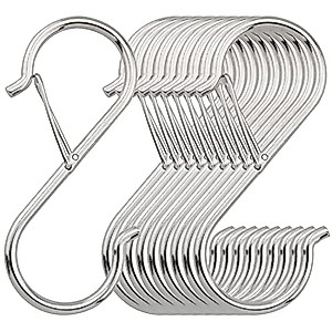 Anti-Falling S Hook ITROLLE 10PCS 3.5 Inch Heavy Duty Metal Safety Buckle Design S Shaped Hooks for Hanging Plants, Lights, Pot, Pans, Cups Anti Drop S Hook Hangers