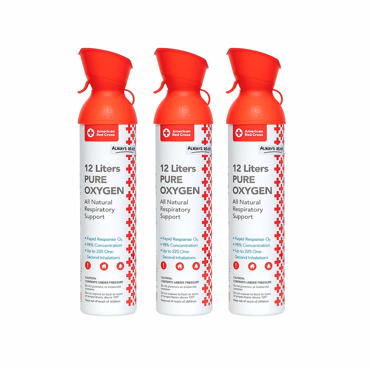 American Red Cross + Boost Oxygen | Extra Large 12L Canister (3 Pack)
