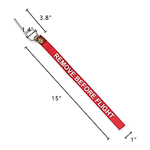 MAUHOSO Remove Before Flight Key Chain,Government Issue Military Surplus Red/White Key Ring USA air force Military,Classic Key Holder,Car Keys,Keys Attachment,1-pack