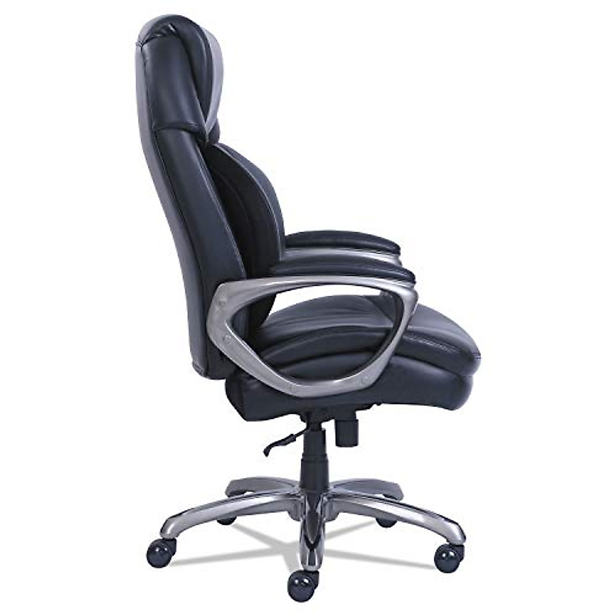 SertaPedic Cosset Big and Tall Executive Chair, Supports Up to 400 Lb, 19" to 22" Seat Height, Black Seat/Back, Slate Base