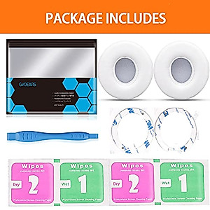 Replacement Ear Pads for Beats Solo 3, Ear Cushions for Beats Solo 2 & Solo 3 Wireless/Wired Headphones, Not Fit Beats Studio On-Ear Headphone with Stronger 3M Adhesive, Thicker Memory Foam(White)