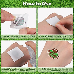 ADXCO 144 Pieces Football Tattoos Football Face Stickers Temporary Tattoos for Football Game Party Decorations Favors Supplies, 24 Designs