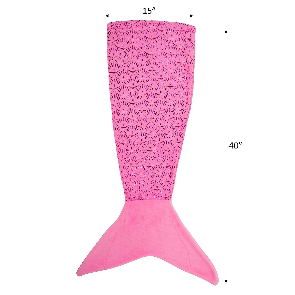 Vital Tiger Pink Mermaid Tail Blanket for Kids – Silky Soft Extra Cozy Plush Fleece Lined Cutout Lace Snuggle Blanket for Little Girl Toddler