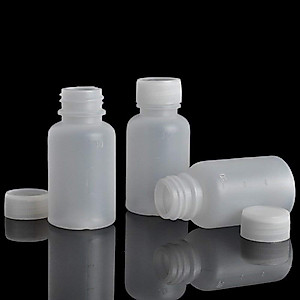 LAZZON Refillable Container Graduated Lab Chemical Container Reagent Bottle Sample Sealing Liquid Medicine Bottle 30ML
