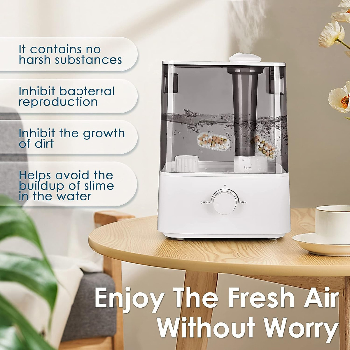 20x B@CTER|OSTAT|C Humidifier Cleaner Compatible with Most Humidifiers Replacement for Ultrasonic Humidifier Demineralization Cartridge Tank Cleaning Fish Drop Ball Filter