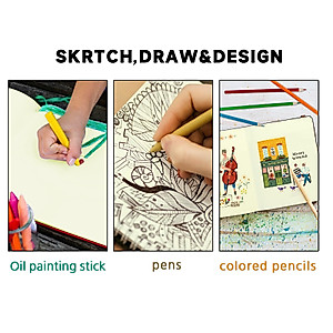5" x 5" Square Handy Pocket Hardcover PU Leather Sketchbook,58 Sheets 150 GSM Beige Dowling Paper, Acid Free Art Sketch Book Artistic Drawing Painting Writing Paper for Beginners Artists.Black