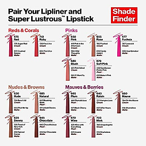REVLON Lip Liner, Colorstay Lip Makeup with Built-in-Sharpener, Longwear Rich Lip Colors, Smooth Application, 665 Plum, 0.01 oz