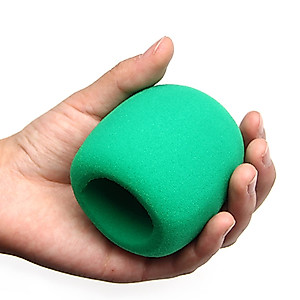 Fielect 5Pcs Microphone Covers Foam Mic Cover Handheld Microphone Windscreen Shield Protection Mic Foam Filter Green for KTV Broadcasting