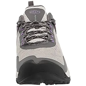KEEN Women's-NXIS Evo Low Height Waterproof Fast Packing Hiking Shoes, Steel Grey/English Lavender, 9