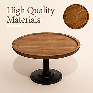 Wood Cake Stand Cake & Cupcake Display for Home & Kitchen Weddings & Birthdays by Bunam, Black