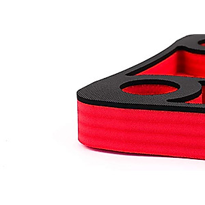 Polar Whale Floating Drink Holder Red and Black Refreshment Table Tray for Pool or Beach Party Float Lounge Durable Black Foam 17.5 Inches Large 10 Compartment UV Resistant
