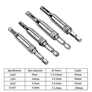 Eagles 4PCS Self centering Hinge Drill Bits for Door Cabinet + 5PCS HSS Woodworking Countersink Drill Bit Set with Free Wrench for Pilot Holes