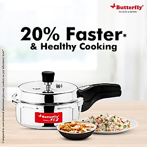 Butterfly Tez Triply Stainless Steel Pressure Cooker, OLC, 2 Liter