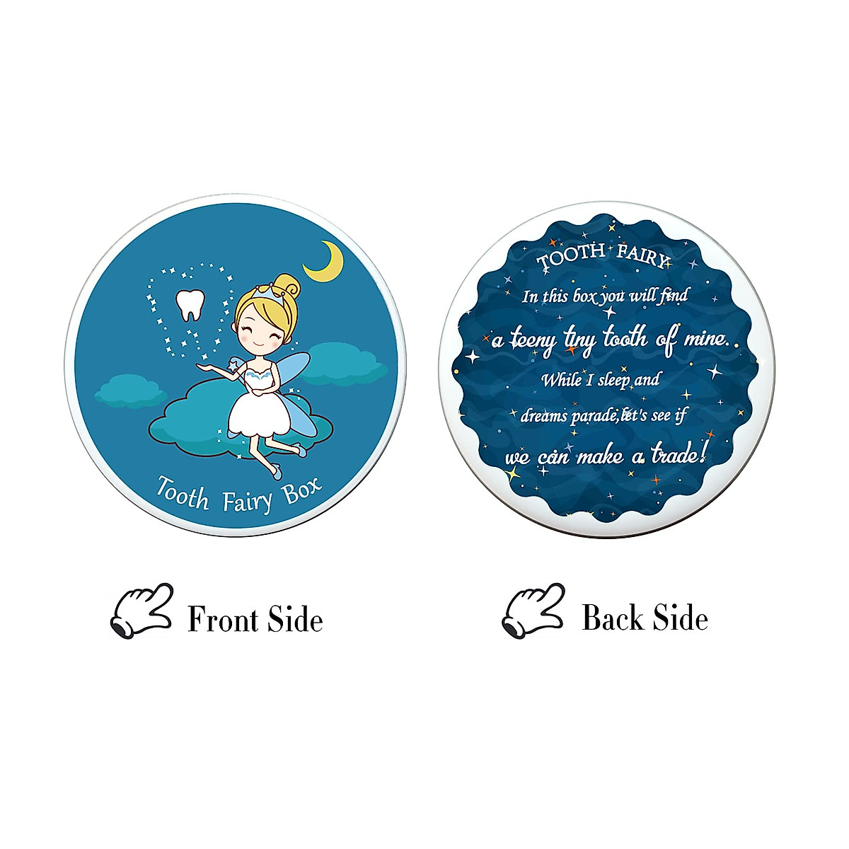 Zhuper Tooth Fairy Box for Boys and Girls, Baby Tooth Box for Under Tooth Fairy Pillow, Lost Baby Teeth Holder, Kids Toothfairy Keepsake Organizer