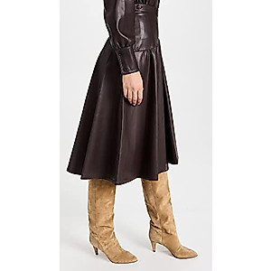 Rebecca Taylor Women's Vegan Leather Midi Wrap Skirt, Deep Port, Purple, Brown, 0