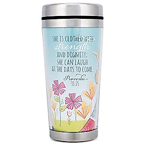Proverbs 31 Woman Blue Sky Sketch 16 Oz. Stainless Steel Insulated Travel Mug with Lid