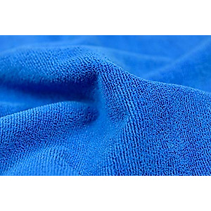 CARCAREZ Premium Microfiber Detailing Towels, 380 GSM Lint Free Car Buffing Waxing Polishing Drying Towel, Pack of 6 (Blue)