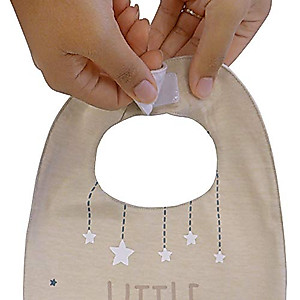 Neat Solutions 5 Pack Aspirational Bib Set with Mixed Fabrics & Water Resistant Inner Core - Boy, Grey Oatmeal While