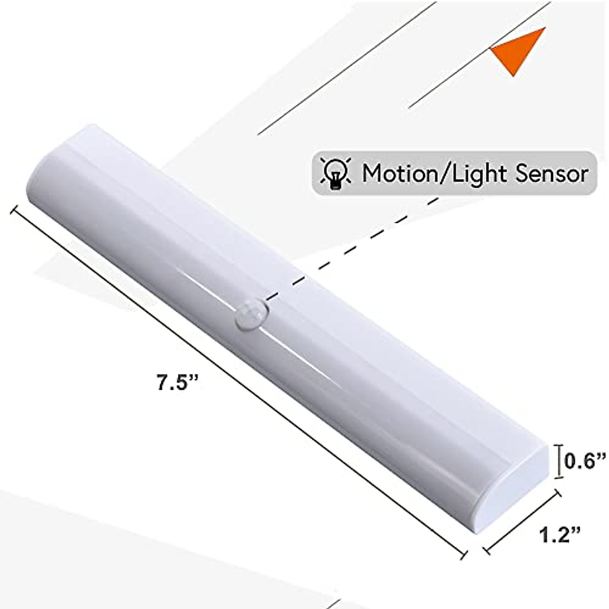 Closet Lights Motion Sensor Under Cabinet Lights Battery Operated 2 Pack Night Light Bar, LED Lights Wireless Stick-on Anywhere, Safe Lights for Kitchen Closet Cabinet Wardrobe Stairs Bedroom (Warm)