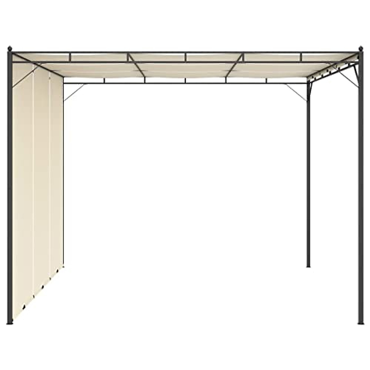 Garden Gazebo with Side Curtain,Outdoor Gazebo,Hardtop Gazebo,Patio Gazebo,Backyard Gazebo,Camping Gazebo,for Barbeque, Patio, Deck,Garden Party,Markets,118.1"x118.1"x88.6" Cream