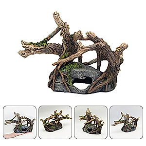balacoo Aquarium Driftwood Log Decoration Resin Reptile Branches Terrarium Wood Aquarium Trunk Driftwood Tree Fish Tank Log Decoration