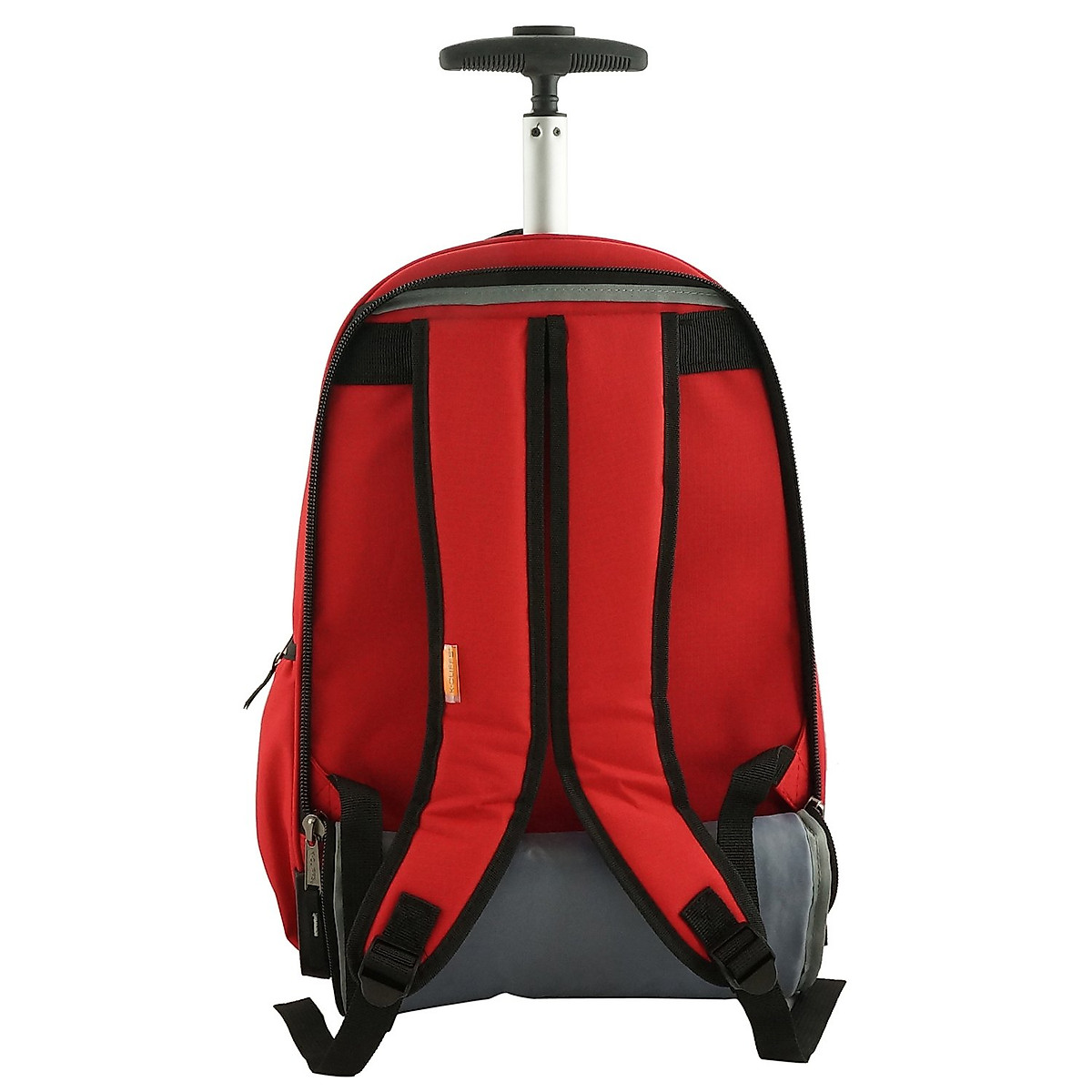 K-Cliffs Heavy Duty Rolling Backpack School Backpacks with Wheels Deluxe Trolley Book Bag Wheeled Daypack Workbag Multiple Pockets Bookbag with Safety Reflective Stripe Red