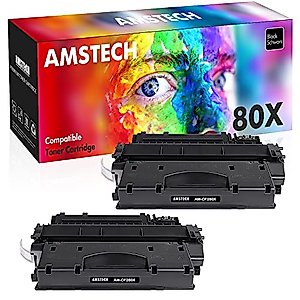 80X CF280X 2 Pack Toner Cartridge Compatible CF280XD Replacement for HP 80X CF280X 80A CF280A Toner Cartridge for HP Pro 400 M401A M401D M401N M401DNE MFP M425DN Printer Black