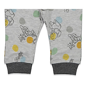Disney Winnie The Pooh Eeyore Tigger Newborn Baby Boys 3 Pack Jogger Pants Gray/Yellow/White 6-9 Months