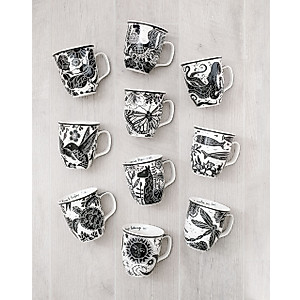 Karma Gifts 16 oz Black and White Boho Mug Celestial - Cute Coffee and Tea Mug - Ceramic Coffee Mugs for Women and Men