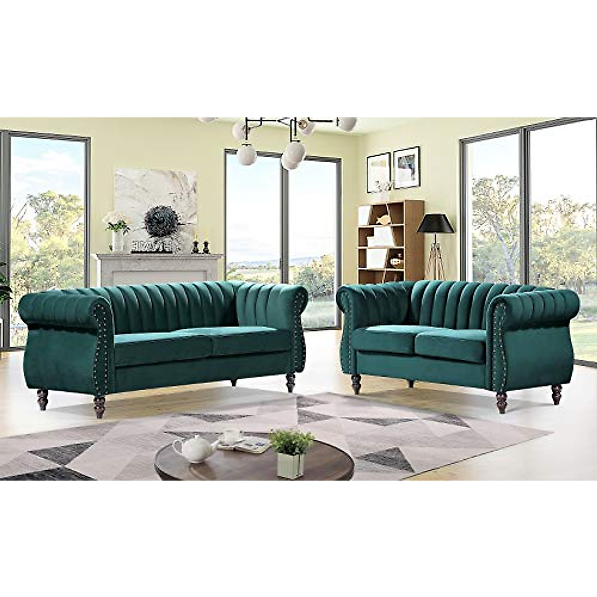 US Pride Furniture S5647-SF+LV Sofas, Green