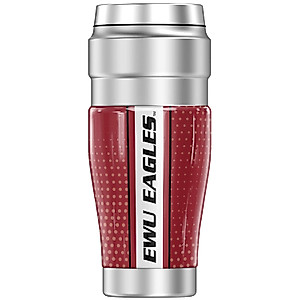 THERMOS Eastern Washington University OFFICIAL Radial Dots STAINLESS KING Stainless Steel Travel Tumbler, Vacuum insulated & Double Wall, 16oz