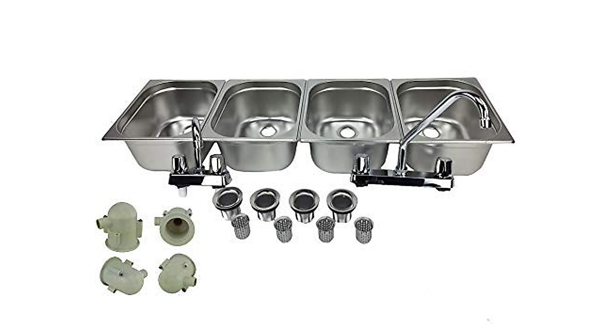 Portable 4 Compartment Sink for Food Trucks and Catering