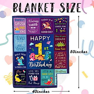 Puzopal 1 Year Old Girl Gifts, One Year Old Girl Boy Birthday Gifts, 1st Birthday Girl Gifts Blanket 40"X50", 1 Year Old Girl Boy Birthday Gift, First Birthday Gifts for 1 Year Old Girls Boys