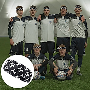WILLBOND 9 Pieces Elastic Adjustable Soccer Headbands - Hair Accessories and Team Gifts for Boys, Girls, Teens, Women, Adults (Black)