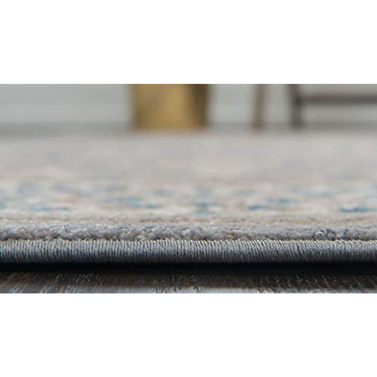 Unique Loom Salzburg Collection Area Rug - Gneis (6' 1" x 9' Rectangle, Gray/ Ivory)