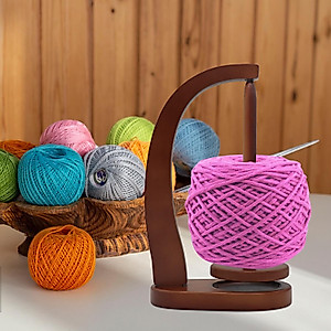 Sthmeyue Yarn Holder for Crocheting, Beech Yarn Spinner: Effortless Rotation Achieved Through Magnetic Levitation,Wooden Spinners for Crocheting，Yarn Ball Holder (Brown)