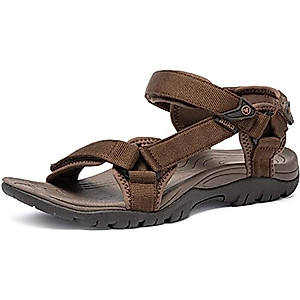atika Men's Outdoor Hiking Sandals, Open Toe Arch Support Strap Water Sandals, Lightweight Athletic Trail Sport Sandals, Maya 2 Brown, 11