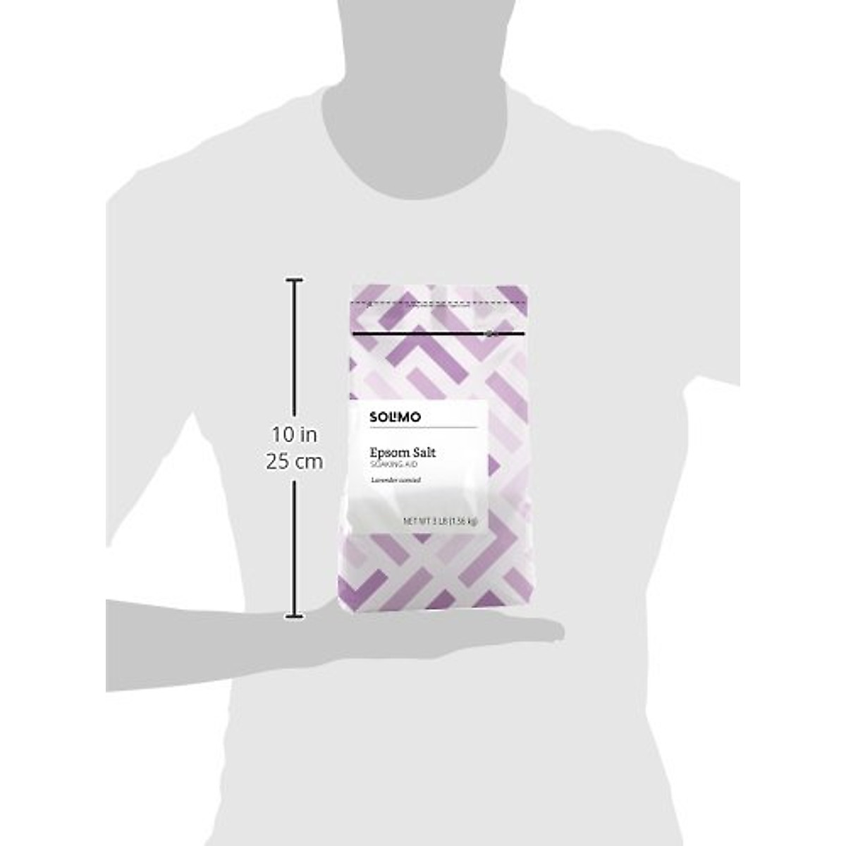 Amazon Brand - Solimo Epsom Salt Soaking Aid, Lavender Scented, 3 pound (Pack of 1)