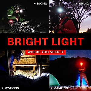 GearLight LED Head Lamp - Pack of 2 Outdoor Flashlight Headlamps w/Adjustable Headband for Adults and Kids - Hiking & Camping Gear Essentials - S500